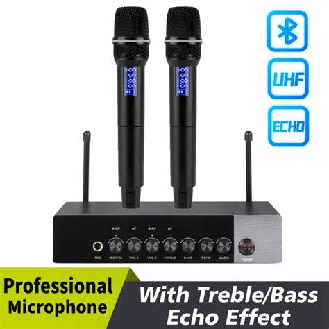 전문 듀얼 채널 Uhf 무선 마이크 블루투스 핸드헬드 노래방 마이크 무대 공연 노래 마이크 Aliexpress