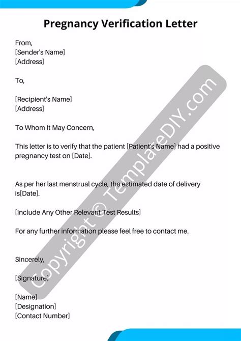 Pregnancy Verification Letter Sample And Examples Word In 2025