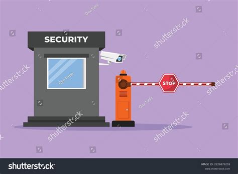 Character Flat Drawing Automatic Striped Barrier Stock Vector Royalty Free 2226879259