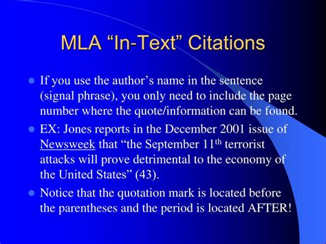 PPT Understanding MLA In Text Citations And Works Cited PowerPoint Presentation ID