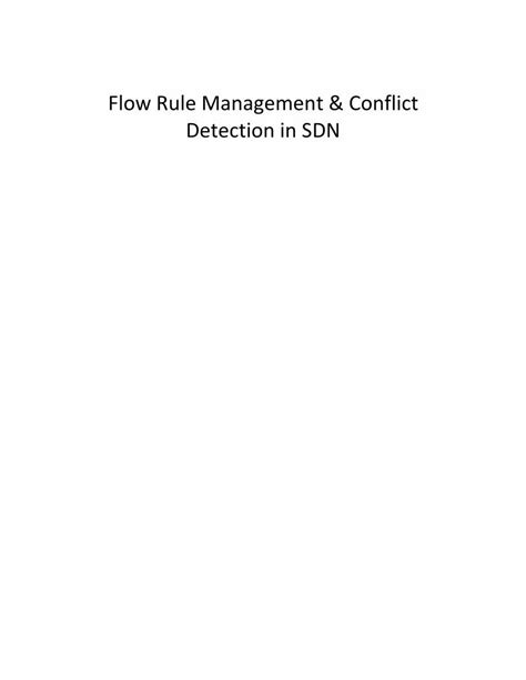 Pdf Flow Rule Management And Conflict Detection In Sdn Dokumentips