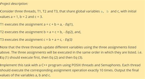Solved Project Description Consider Three Threads T1 T2