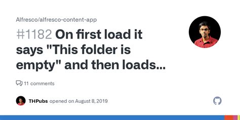 On First Load It Says This Folder Is Empty And Then Loads The Files