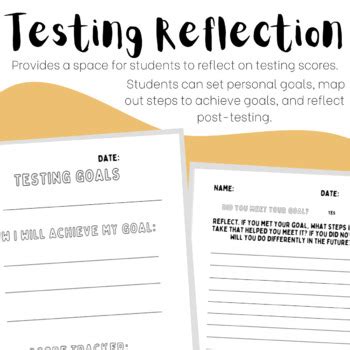 Testing Reflection Track Scores Set Goals Reflect By EducationalLea