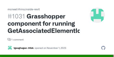 Grasshopper Component For Running Getassociatedelementid · Issue 1031 · Mcneelside