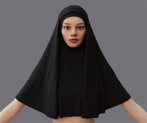 Nuns Veil Wimple 3d Model By Aleopix