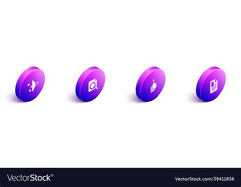 set isometric filter setting search concept vector image