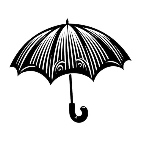 A Umbrella Silhouette Vector Illustrator Premium Ai Generated Vector