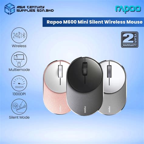 Rapoo M600 Mini Silent Multi Mode Wireless Mouse Rapoo Pink Mouse
