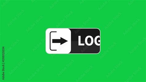 Green Screen Animation Of Log Out Button With Pointer Simple Animation Of Cursor Icon Clicking