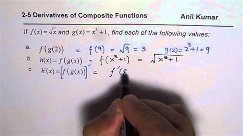 Evaluate Composite Function And Find Its Derivative Youtube