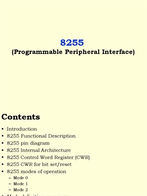 An In Depth Explanation Of The 8255 Programmable Peripheral Interface
