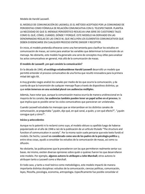 Modelo De Harold Lasswell Pdf