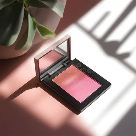 Elegant Gradient Artistic Makeup Compact Minimalist Setup Stock