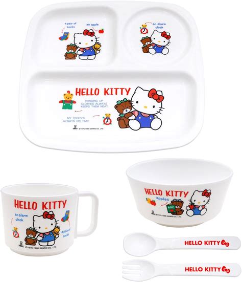 Hello Kitty Bear Sakura Cute Pink Dinnerware Flatware Meal Set Plate Bowl Cup