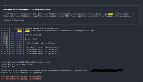 Use Localhost Error Forwarding Web Request Aggregateerror Shopify Cli And Libraries