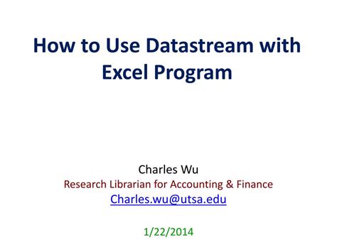 PPT How To Use Datastream With Excel Program PowerPoint Presentation ID 1787981