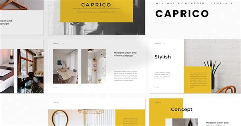 Caprico Minimal Powerpoint Шаблоны презентаций Envato Elements