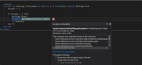 Argumentoutofrangeexception On A Textbox Rvisualbasic