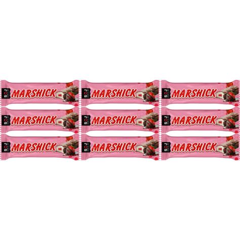 Характеристики Батончик Soj Marshmallow шоколадный с клубничной начинкой 30 г набор 9 штук