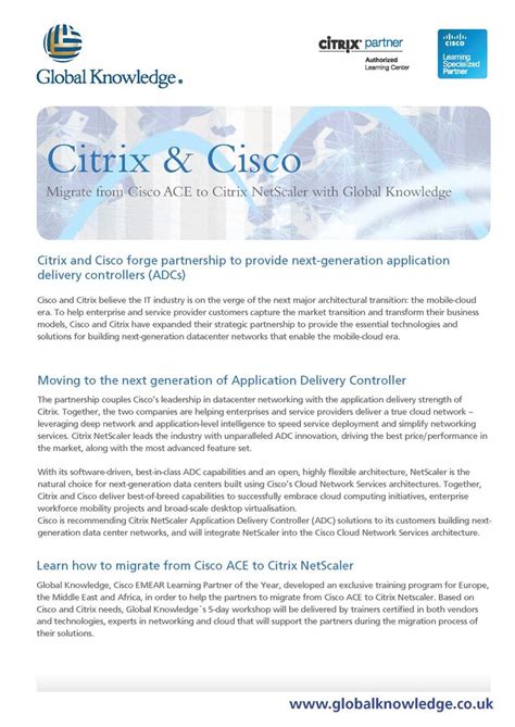 Citrix And Cisco Forge Partnership To Provide Next Generation Application Delivery Controllers