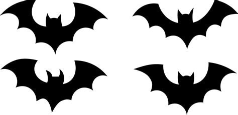 Halloween Bat Silhouette Clip Art Flat Illustration Decorative