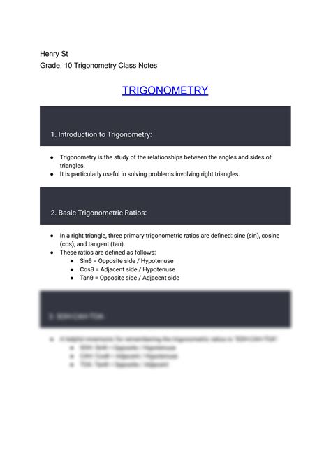 Solution Trig Gr 10 Studypool
