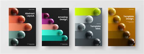 밝은 3d 구 저널 커버 컨셉 세트 원래 핸드빌 디자인 벡터 템플릿 번들 A4 용지에 대한 스톡 벡터 아트 및 기타 이미지 A4 용지 개념 개체 그룹 Istock