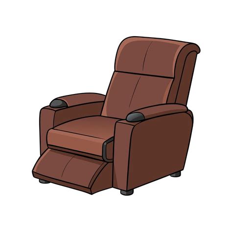 Comfortable Brown Recliner Chair Illustration On A White Background