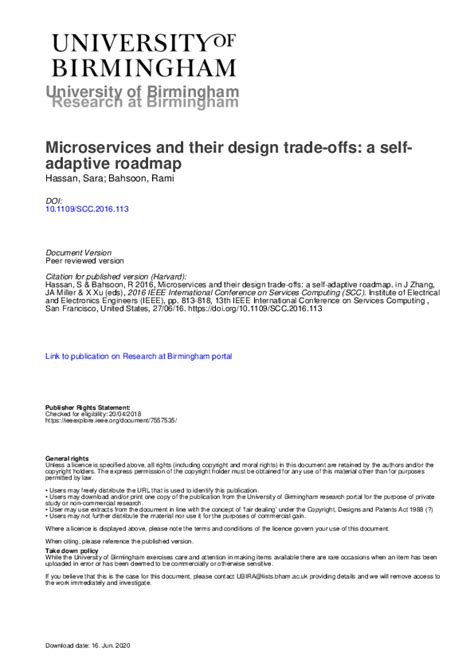 Pdf Microservices And Their Design Trade Offs A Self Adaptive Roadmap