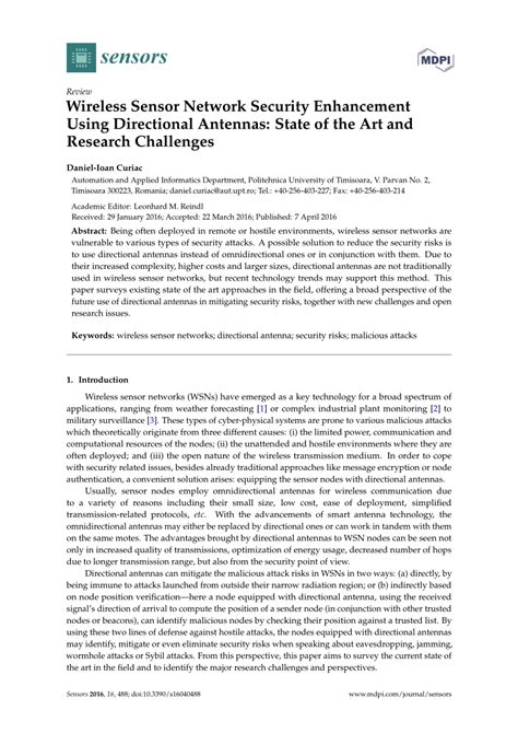 Pdf Wireless Sensor Network Security Enhancement Using Directional