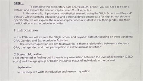 Solved Step To Complete This Exploratory Data Analysis Chegg