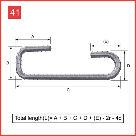 Custom Cut And Bent Rebar Shape Code 41