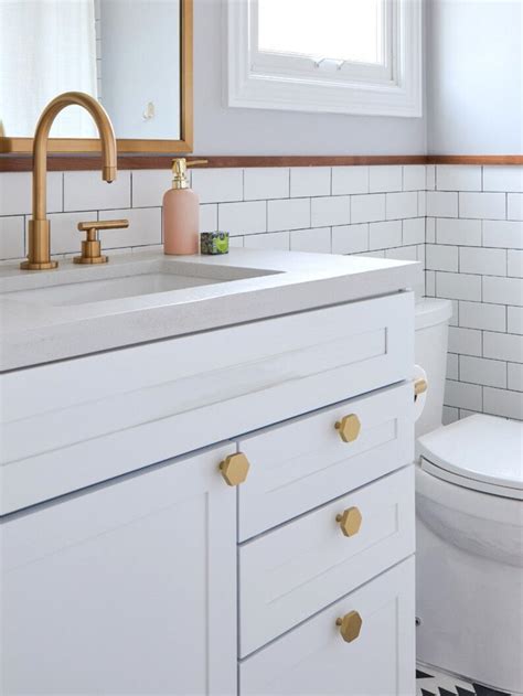 Solid Brass Hexagon Cabinet Knobs Kitchen Knobs Gold Drawer Etsy