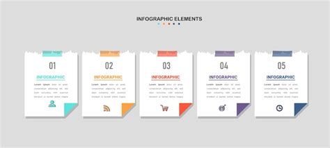 5 단계 비즈니스 인포 그래픽 프리미엄 벡터