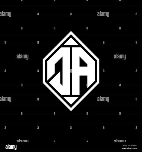 QA Monogram Logo Letter With Gemoteric Line Rounded Shape Style Design On Isolated Background