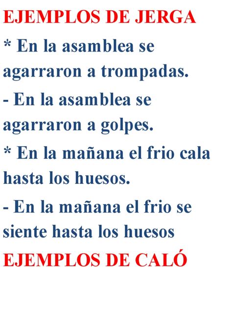 Ejemplos De Jerga Pdf