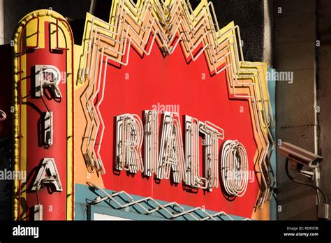 Rialto Theater Marquee Downtown Los Angeles California Usa Stock