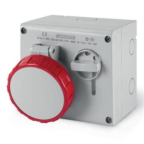 Interlocked Socket 3p N E Ip67 16a Scame Panels And Parts Shopping