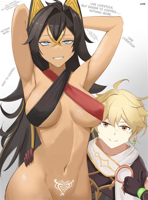 Rule 34 1boy 1girls Absurdres Aether Genshin Impact Belly Button