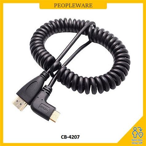 Hdmi To Mini Hdmi Spring Cord V14 Straight To Right Shopee Malaysia