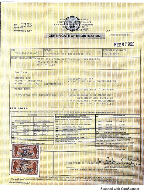 Bir 2303 Registration Pdf