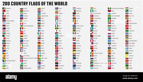 Liste Der Flaggen Der Länder Der Welt Stock Vektorgrafik Alamy
