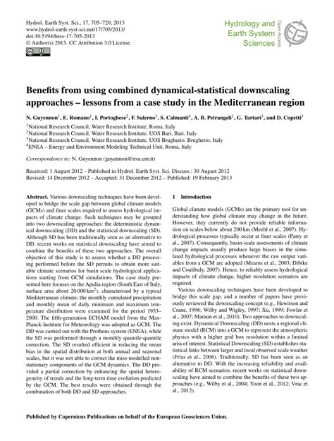Pdf Benefits From Using Combined Dynamical Statistical Downscaling