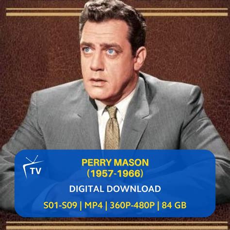 Perry Mason 1957 Tv Series Raymond Burr Digital Download 50s