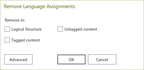 Remove Language Assignments Axes4