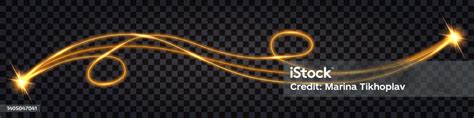 전기 소용돌이 파동 빛나는 빛 효과와 천둥 볼트황금 노란색 레이저 빔 충동 방전 충격 절연 케이블 사이버 기술 벡터 일러스트 레이 션 곡선에 대한 스톡 벡터 아트 및 기타