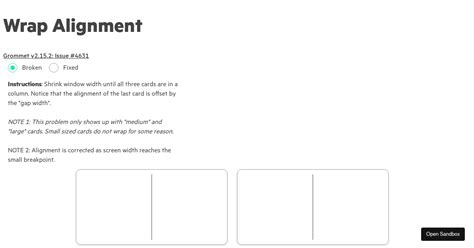 Grommet Box Wrap Alignment Codesandbox
