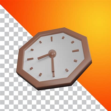 Premium Psd 3d Render Wall Clock Isolated