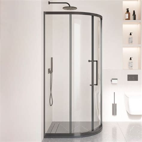 Framed Double Sliding Shower Stall Tempered Glass Shower Stall Clearhalo